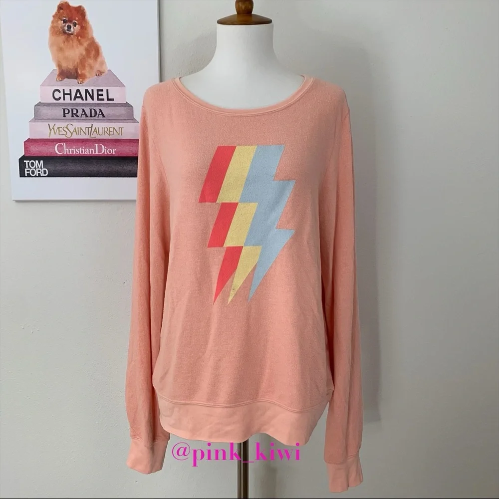 Wildfox | Tops | Wildfox Tri Bolt Baggy Beach Jumper | Poshmark